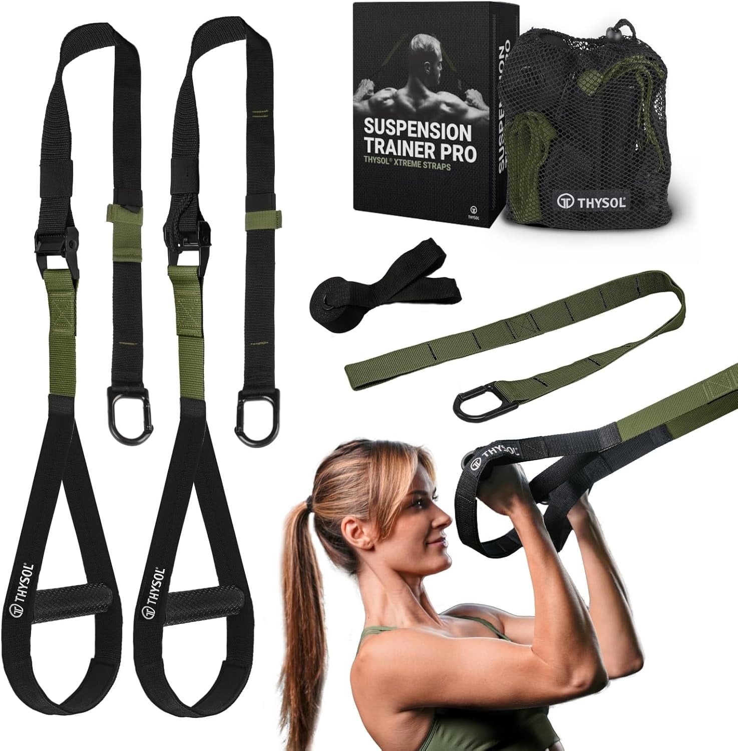 Resistance Trainer Pro Xtreme Straps Army | Sling Trainer Set with ...