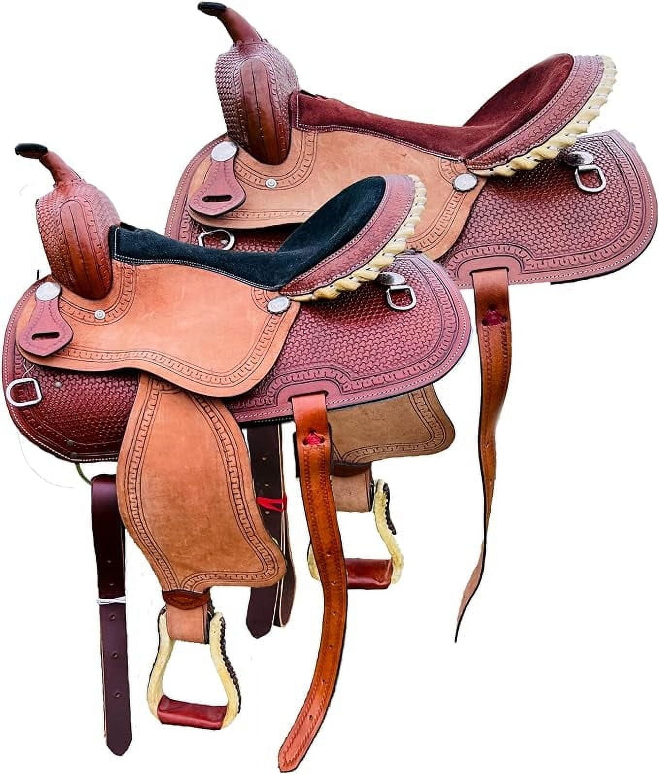 Resistance Western Barrel Trail Saddle | Black & Brown Colors | Basket ...