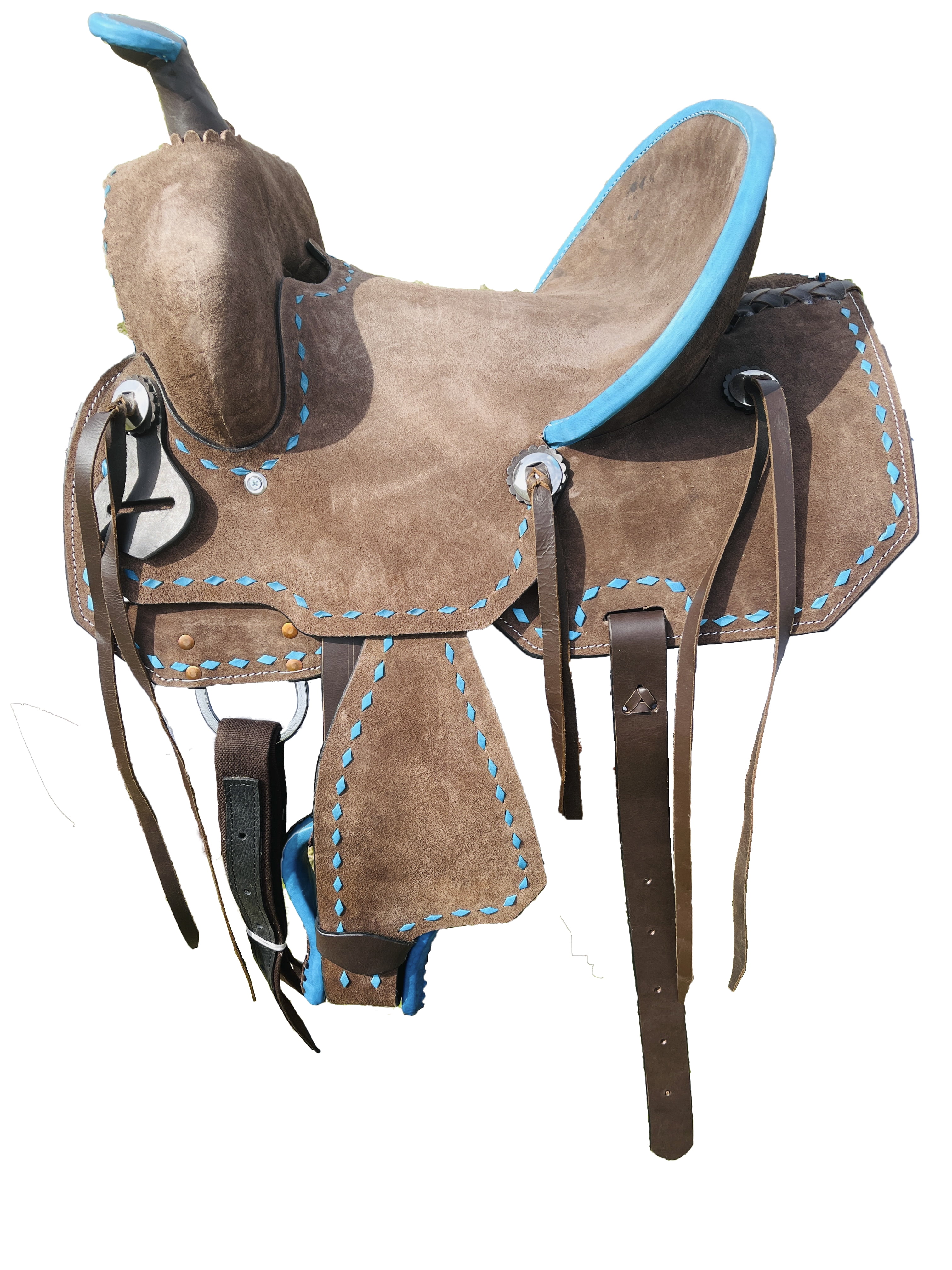 Resistance Western Horse Barrel Saddle, Youth Child Leather Saddle In ...