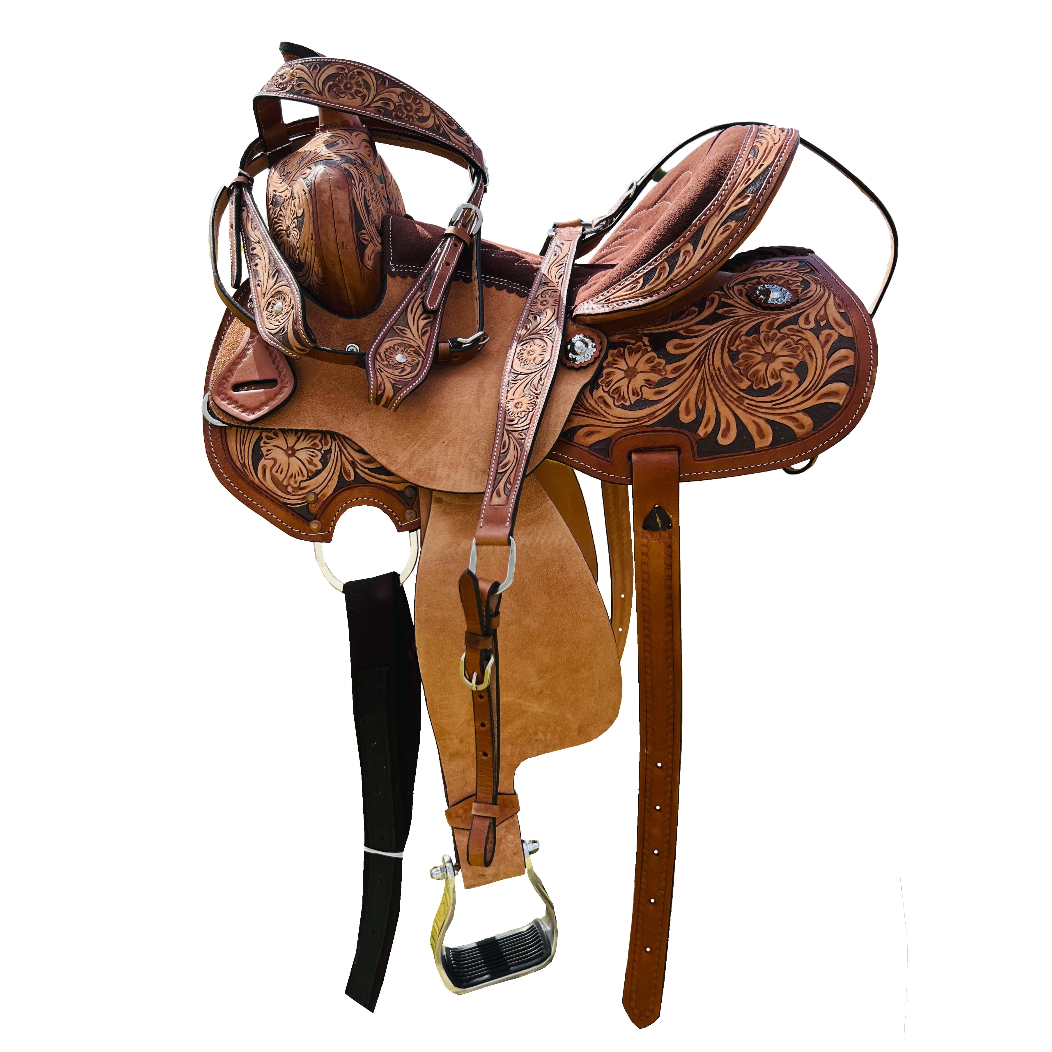 Resistance Youth Western Horse Barrel Saddle For Horse Riding | Floral ...