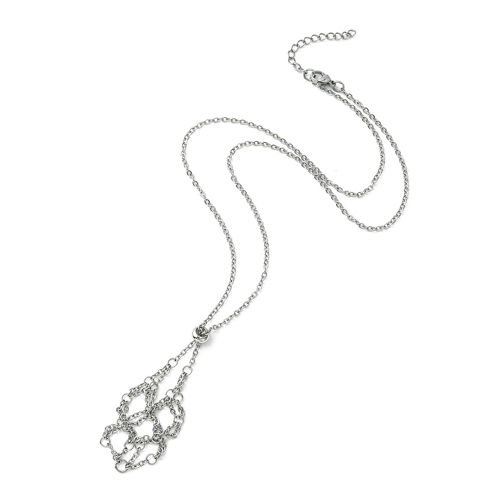 Resistant 304 Stainless Steel Cable Chains Macrame Pouch Empty Stone ...