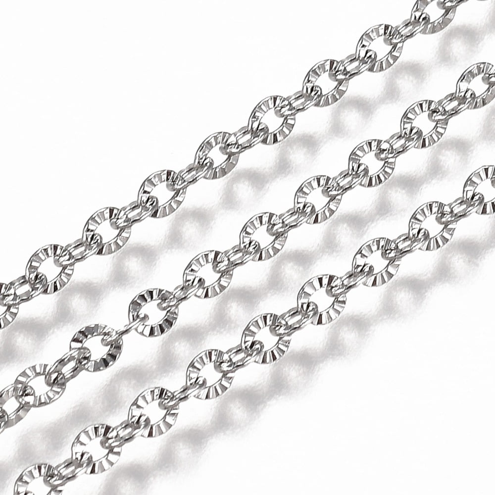 Resistant 304 Stainless Steel Cable Chains with Spool Soldered Textured ...