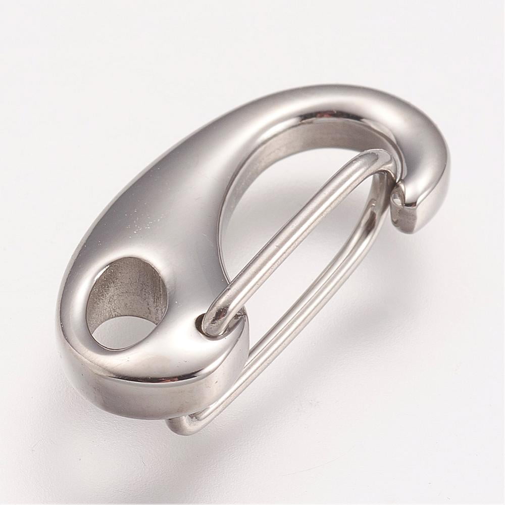 Resistant 304 Stainless Steel Push Gate Snap Keychain Clasp Findings ...
