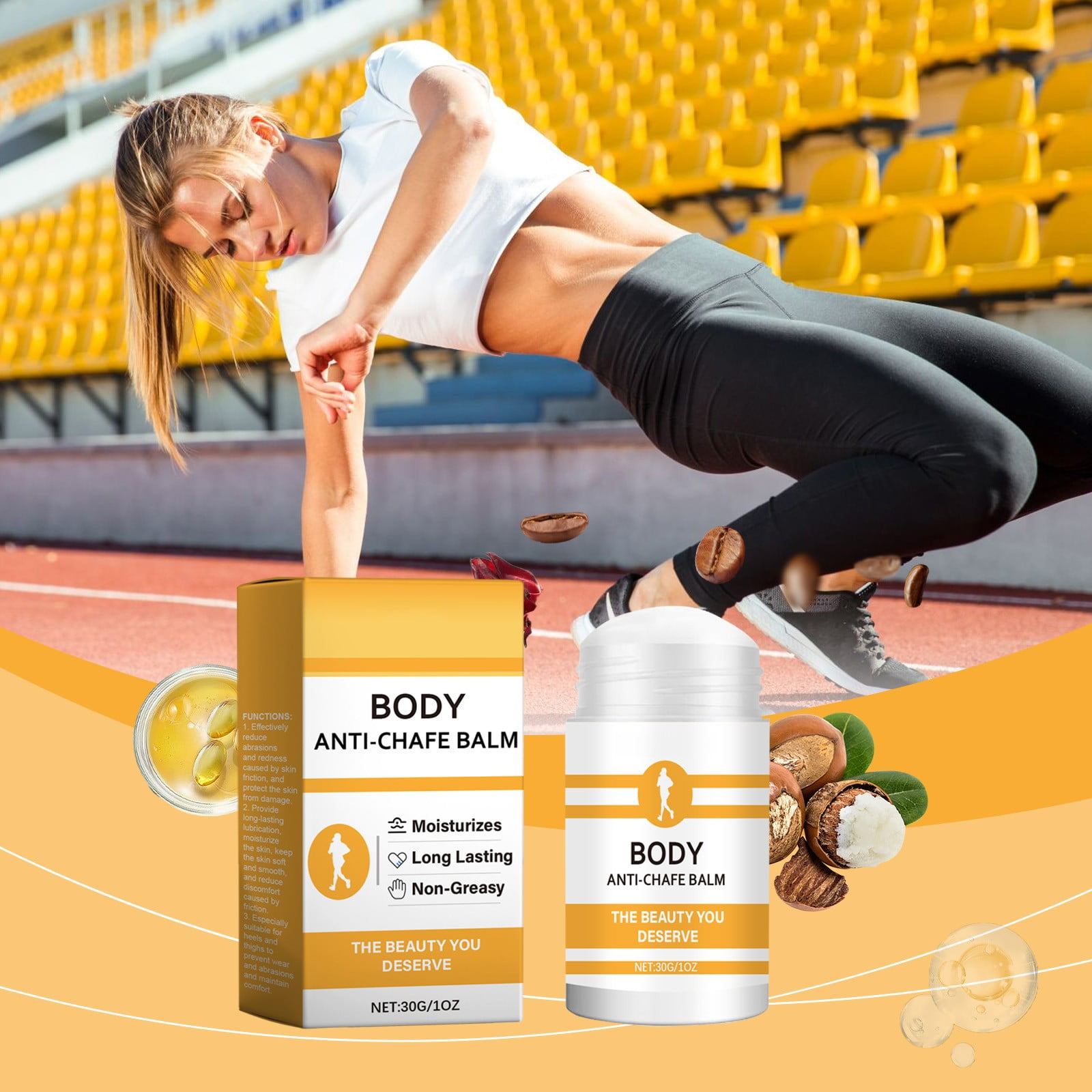 Resistant Chafing Body Stick 30g Reduces Friction for Relaxedable,Long ...