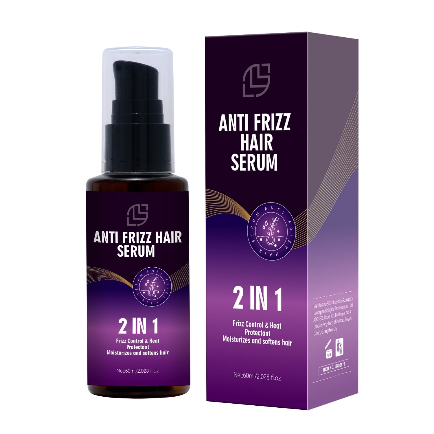 Resistant Frizz Hair Serum 60ml Moisturizes and Frizz,Heat Protection ...