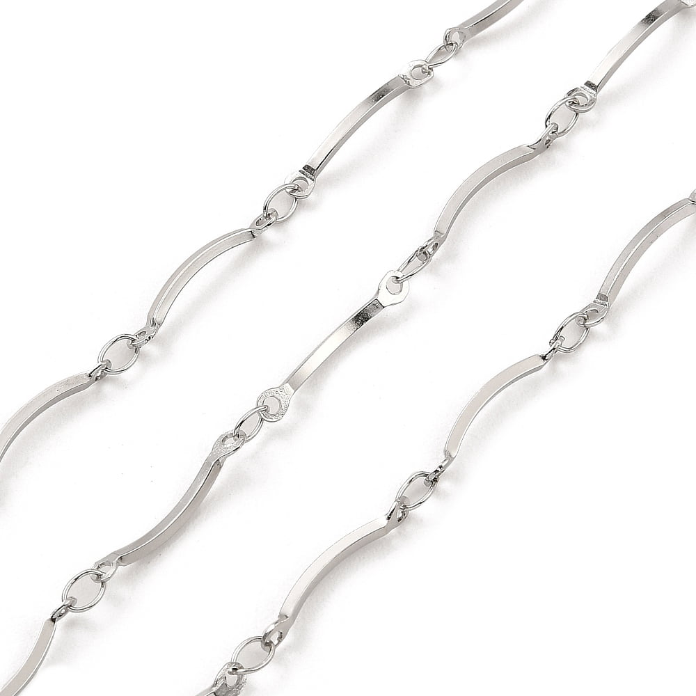 Resistant Handmade 304 Stainless Steel Curved Bar Link Chains Soldered ...