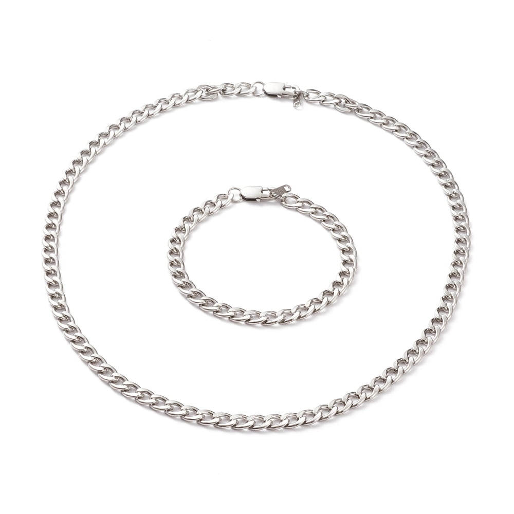 Resistant Men's 304 Stainless Steel Cuban Chains Bracelets and ...