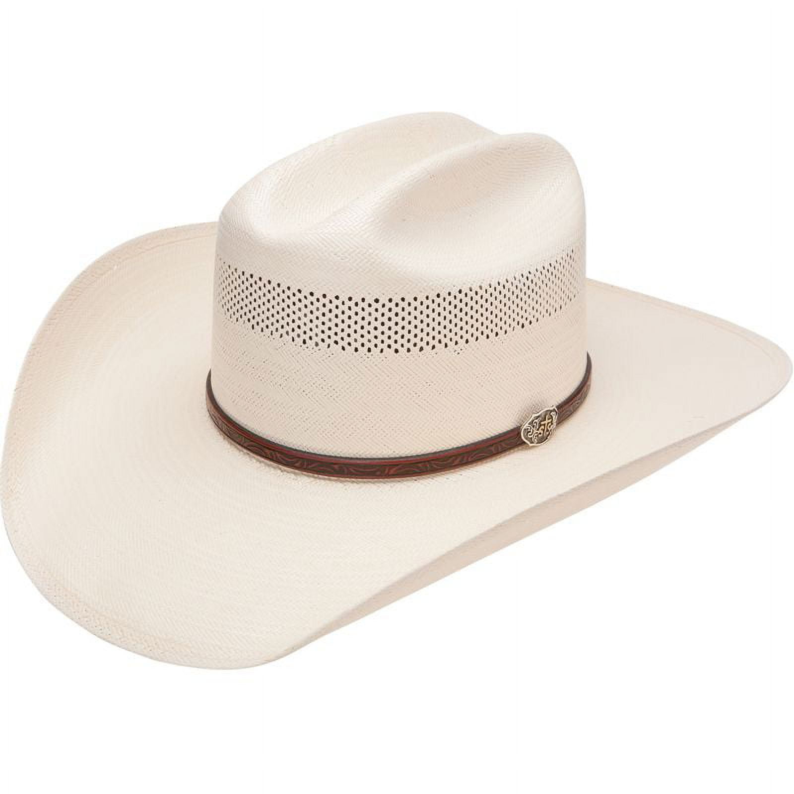 Resistol Mens 10X Cross Tie Stran Smith Straw Cowboy Hat 7 Natural ...