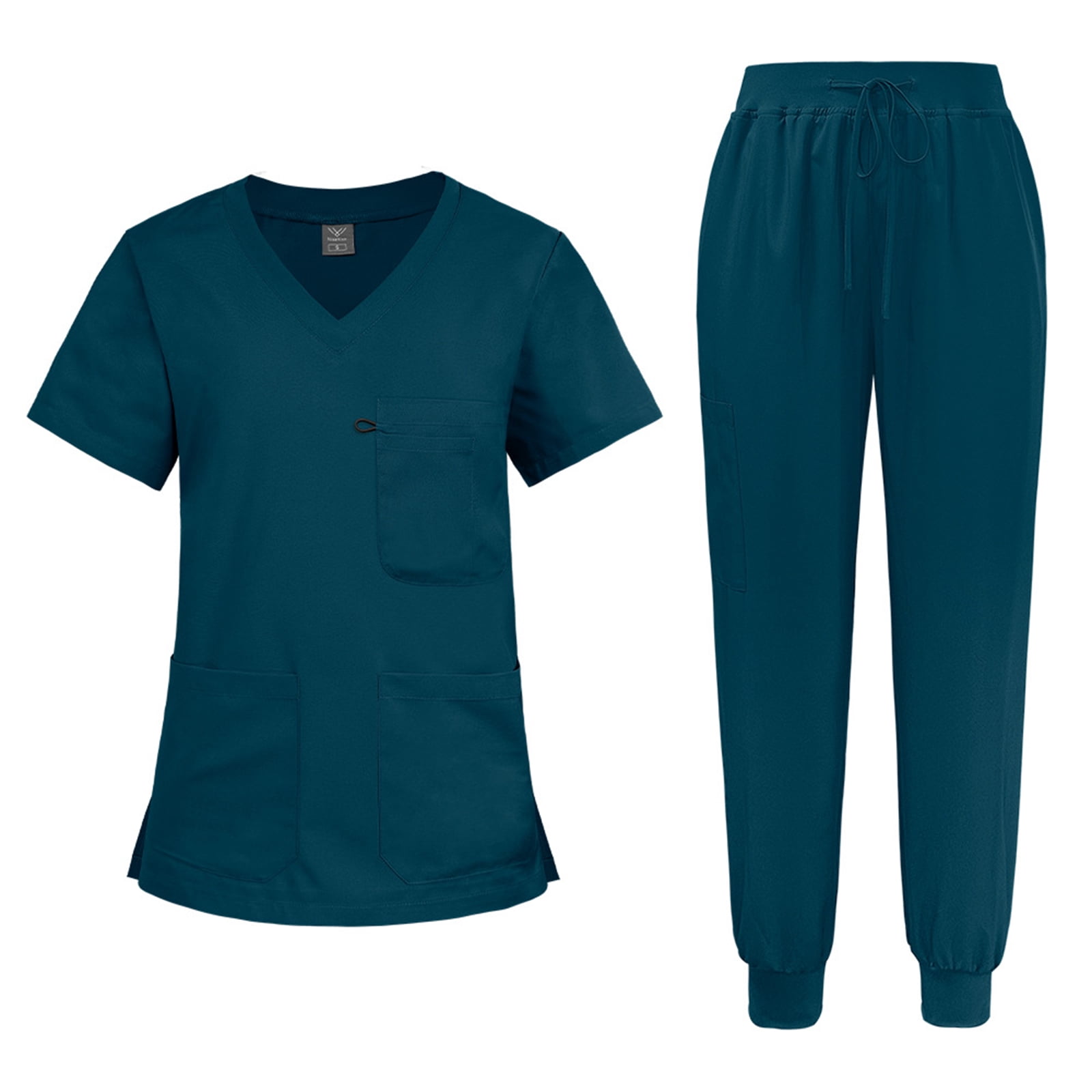 Resivox Women Scrubs Sets Plus Size Jogger Scrubs Stretchy V Neck Yoga ...