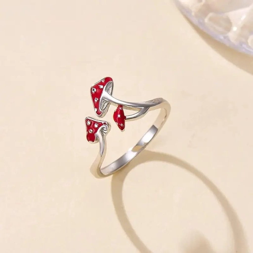 Resizable Mushroom Ring Red Mushrooms Cottagecore Nature Fungi Witchy ...