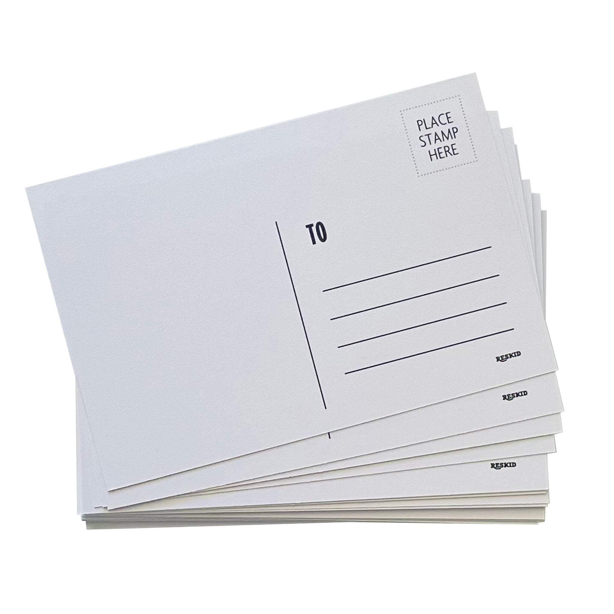Reskid Blank Postcards for Mailing. 100 White 4x6 Blank Post Cards ...