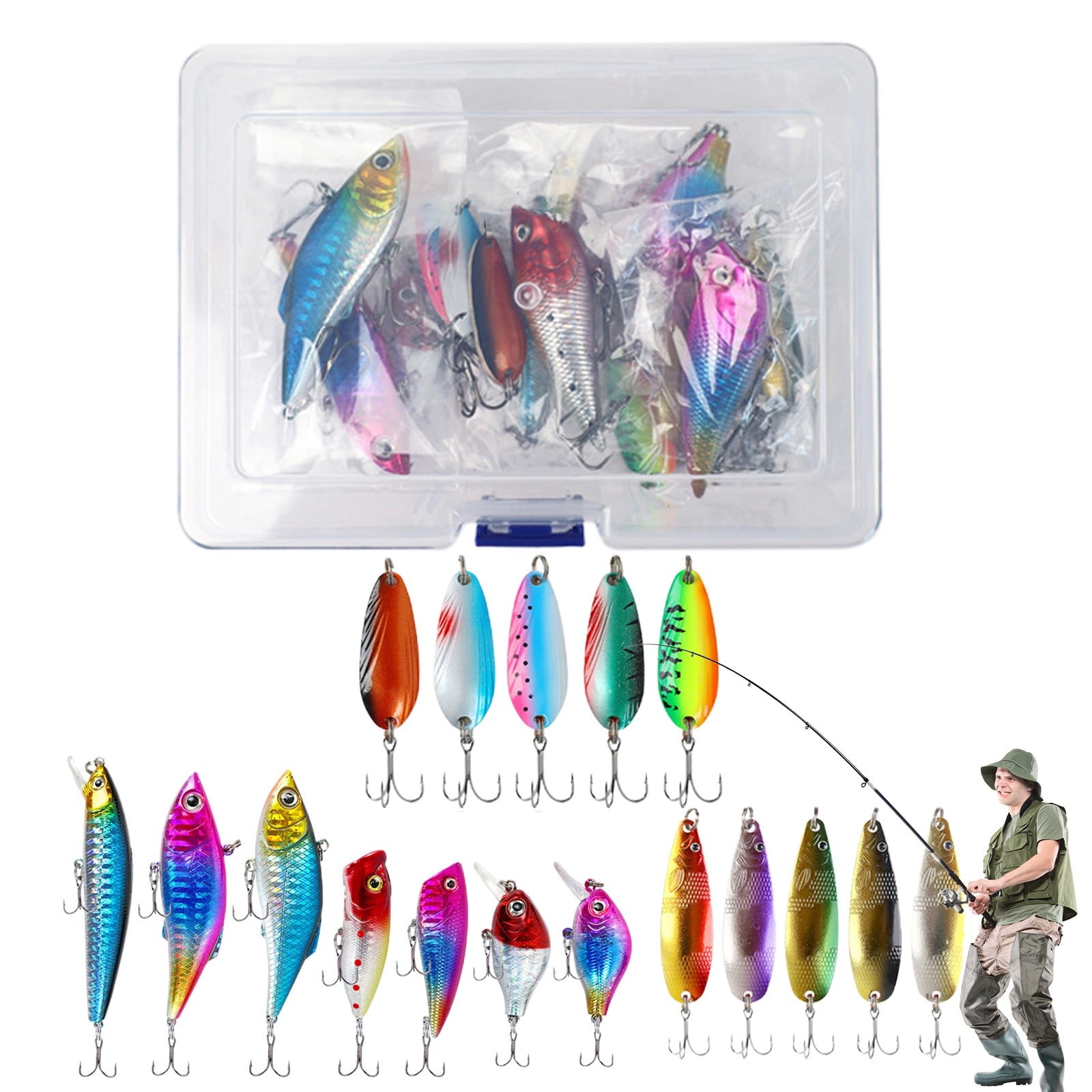 Resolute Tackle 17pcs Hard Sequins Set Freshwater Full Pencil Horse ...