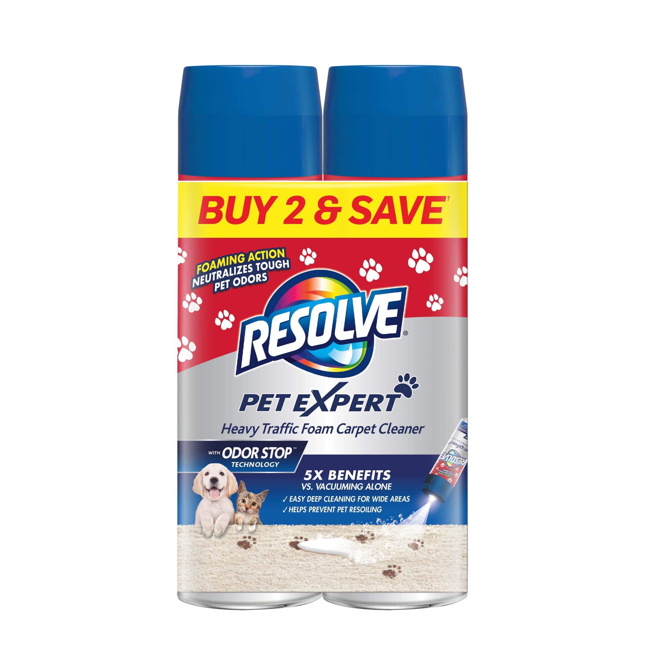Resolve Pet Expert Heavy Traffic Carpet Stain Cleaner Solution and Odor ...