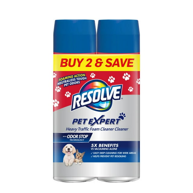 Resolve Pet High Traffic Carpet Foam Cleaner Dual Pack Size, 2 Cans x ...