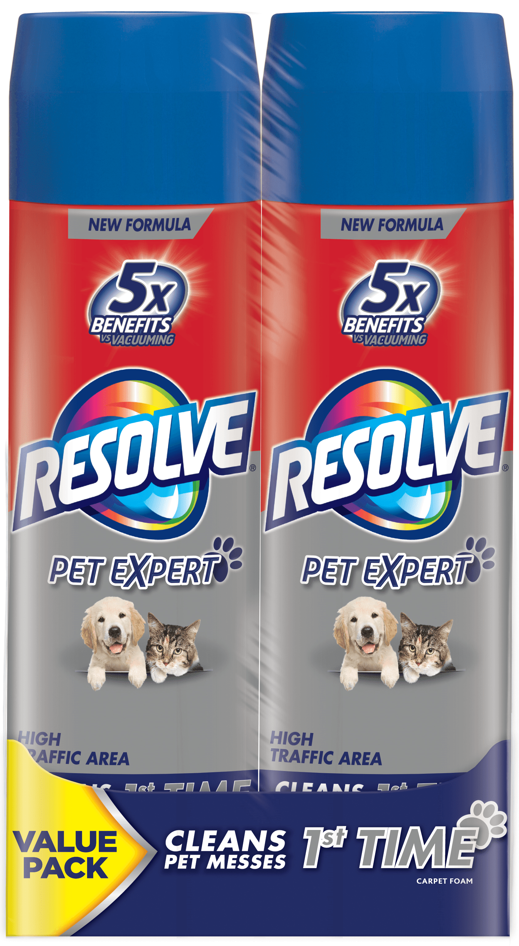 Resolve Pet High Traffic Carpet Foam Cleaner Dual Pack Size, 2 Cans x ...