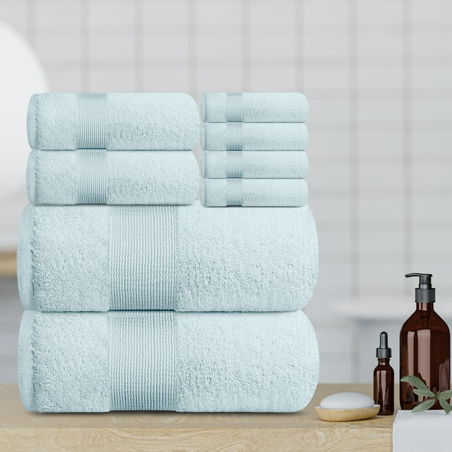 Resort Collection Large Adult Indulgent Soft Bath Towel Set | 8 Piece ...