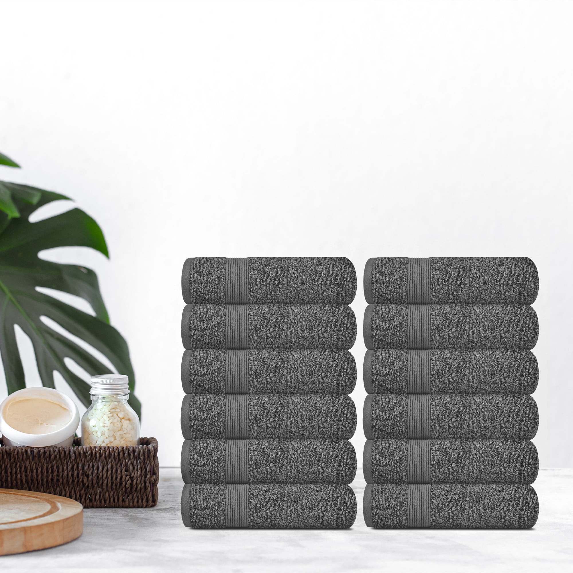 Resort Collection Soft Washcloth Face & Body Towel Set | 12x12 Luxury ...