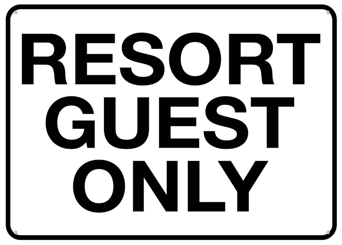 Resort Guest Only Sign Metal 8X12 Inch Rust Free Aluminum,Uv Ink ...