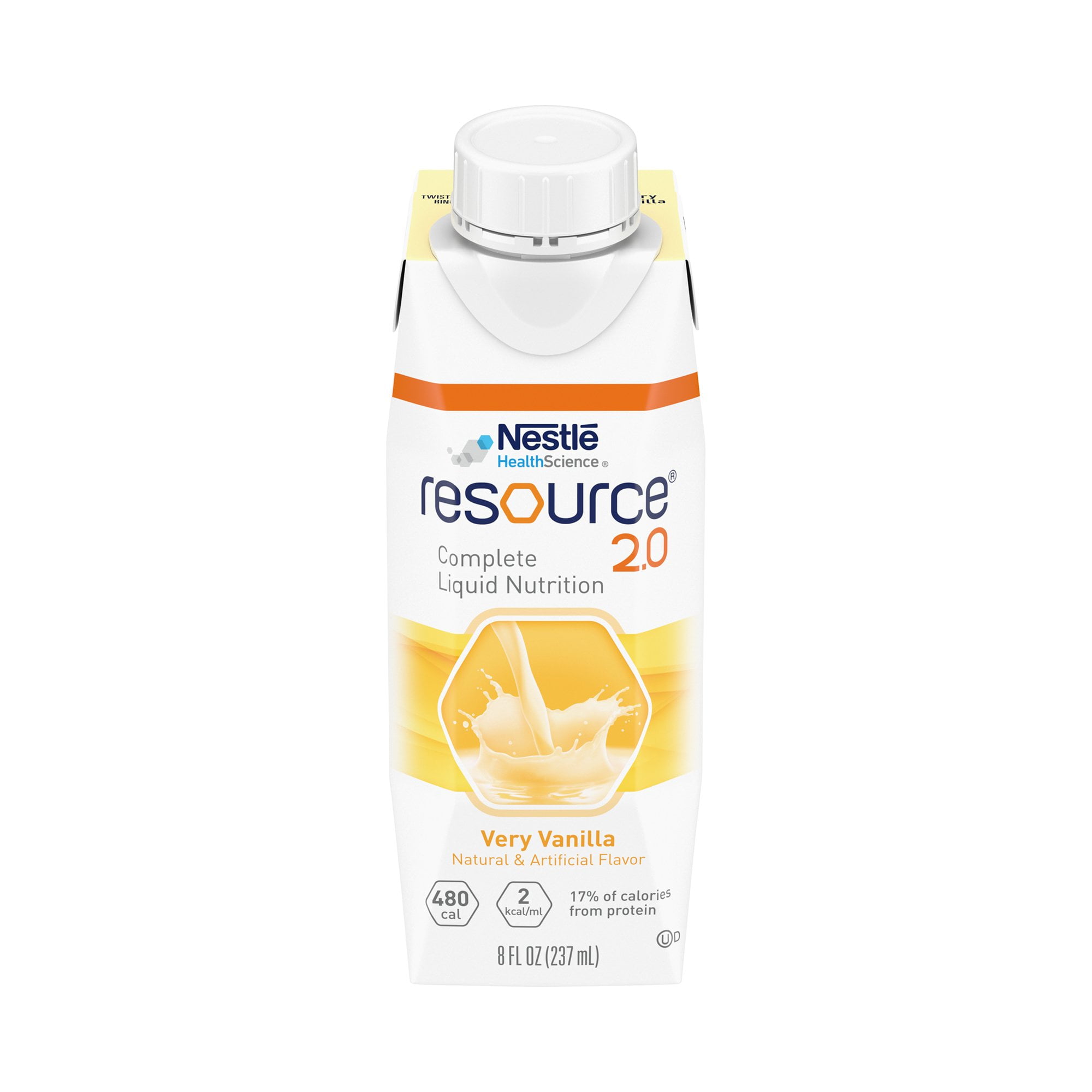 Resource 2.0 Complete Liquid Nutrition, Vanilla, 8 ounce Carton, 24 ...