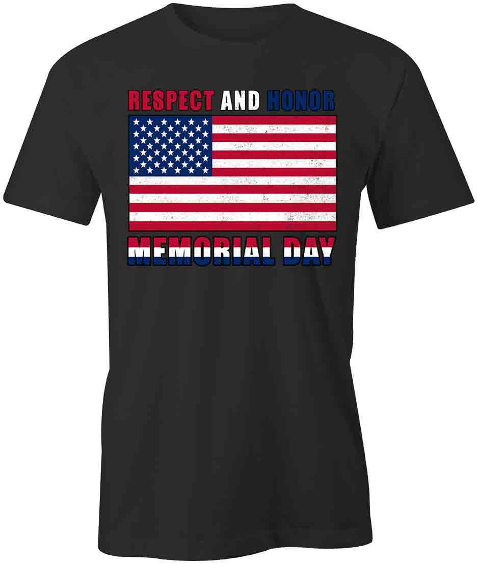 Respect And Honor T-Shirt | Patriotic American Black Tee Gift - Walmart.com
