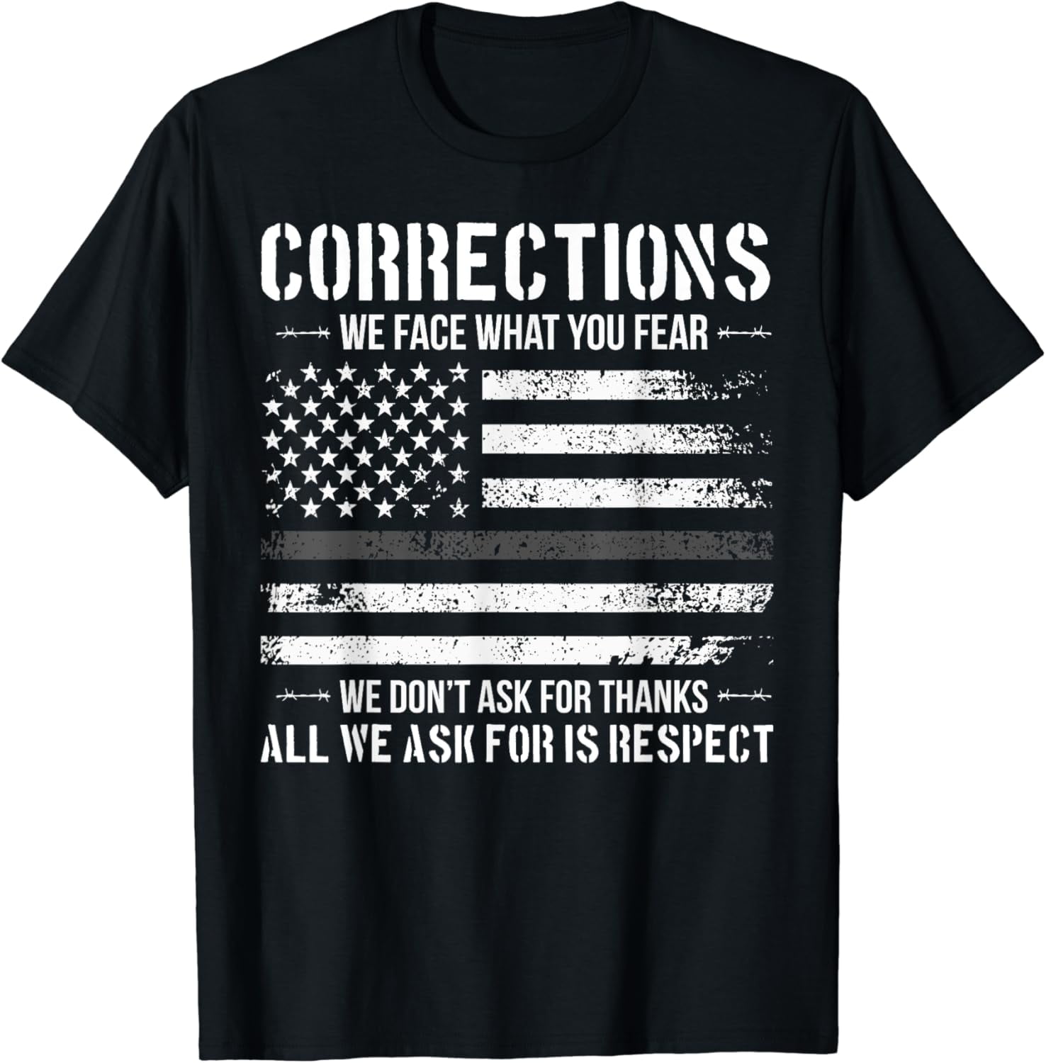 Respect Correctional Officer Proud Corrections Officer T-Shirt ...