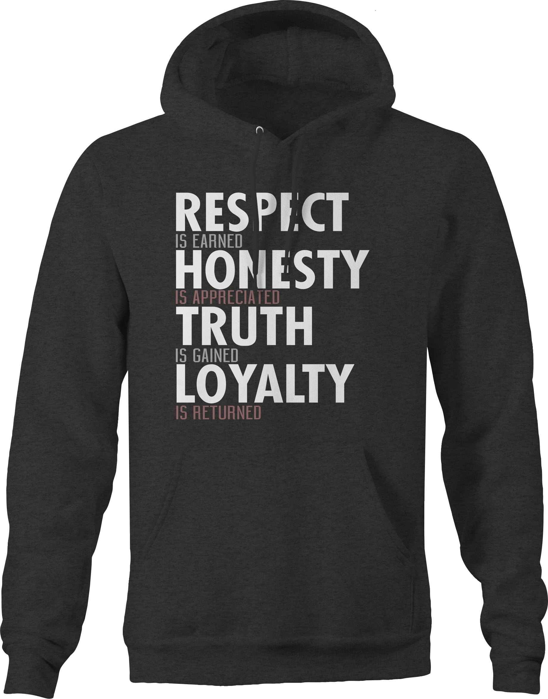 Respect Honesty Truth Loyalty Hoodies for Men Large Dark Gray - Walmart.com