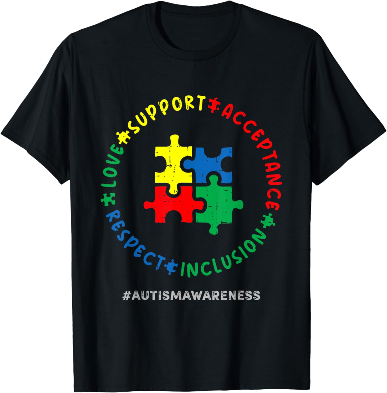 Respect Love Support Autism Awareness Month Women Men T-Shirt - Walmart.com
