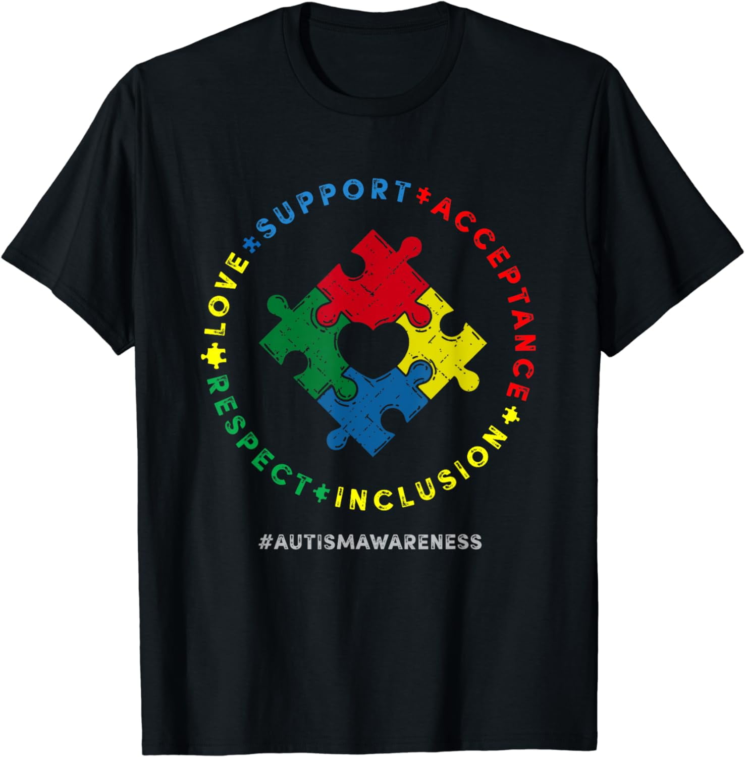 Respect Love Support Autism Awareness Month Women Men T-Shirt - Walmart.com