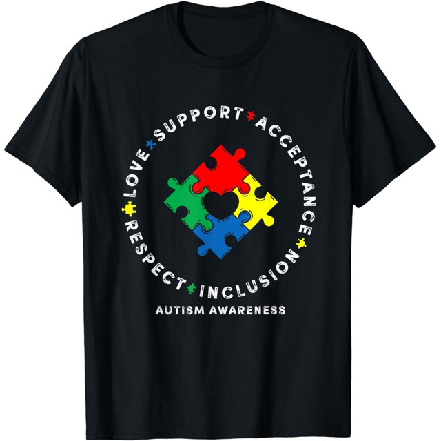 Respect Love Support Autism Awareness Month Women Men T-Shirt - Walmart.com