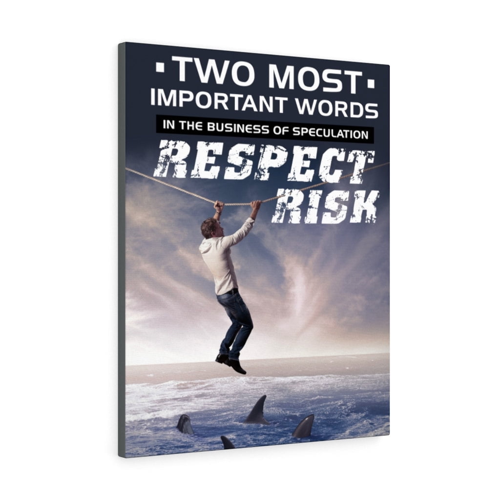 Respect Risk Stock Market Canvas Wall Art - Inspirational Trader Design ...