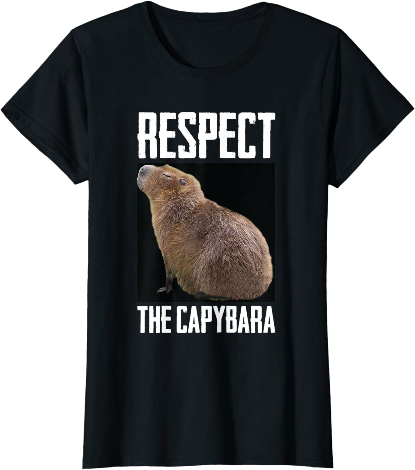Respect The Capybara Funny Rodent Capibara Photo T-Shirt - Walmart.com