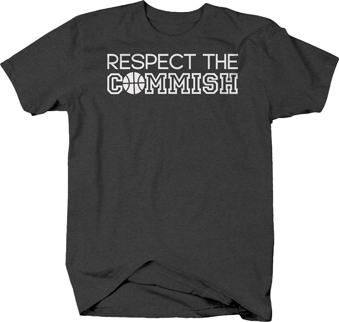 Respect The Commish Funny Basketball Shirts for Men Large Dark Gray ...