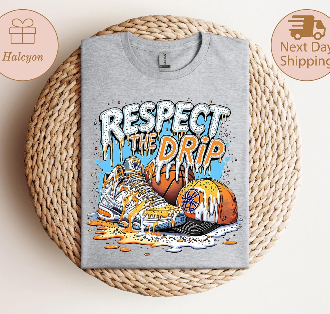 Respect The Drip T-Shirt, Dripping Basketball Shirt, Basketball Player ...