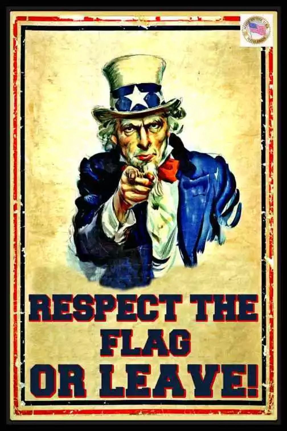Respect The Flag Metal Sign Usa! 8X12 Man Cave Bar U.S. Patriotic Uncle ...