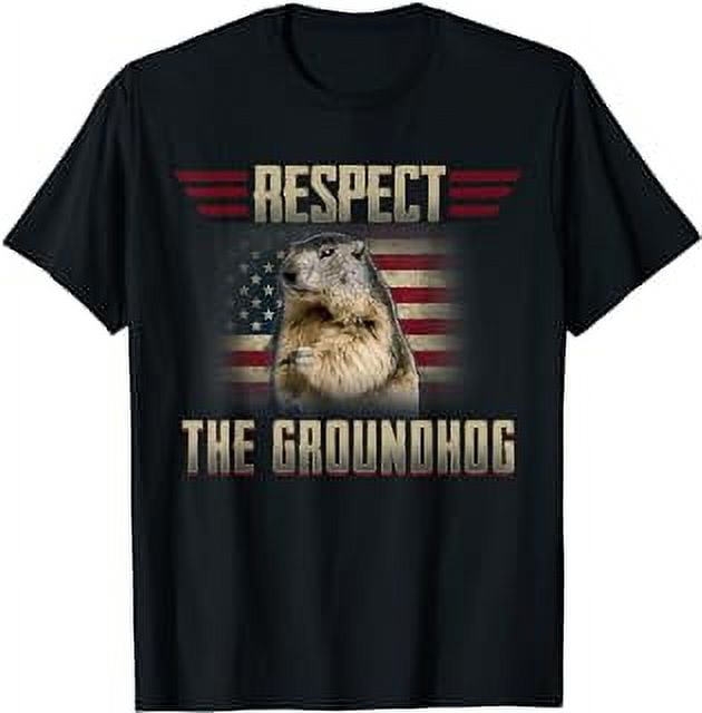 Respect The Groundhog Woodchuck Photo GroundHog Day T-Shirt T-Shirt ...