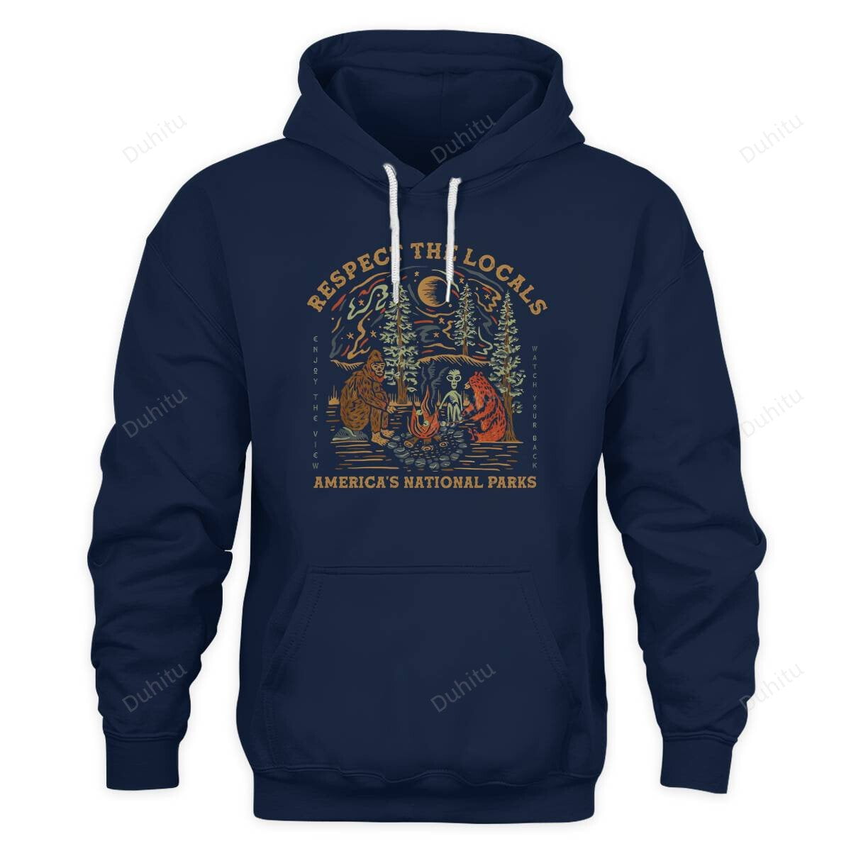 Respect The Locals Cryptozoology Funny Alien Bigfoot Cryptid Hoodie ...