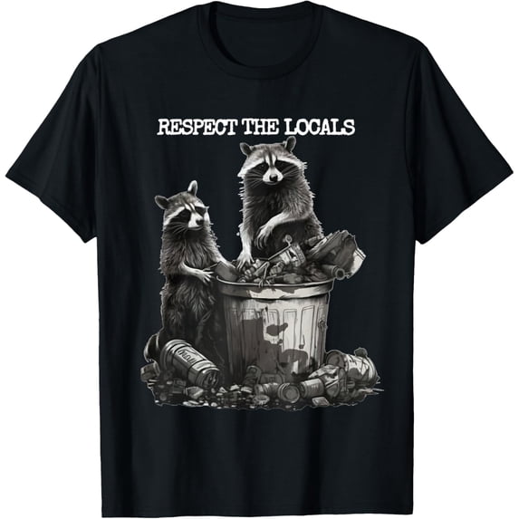 Respect The Locals Raccoon Graphic T-Shirt - Walmart.com