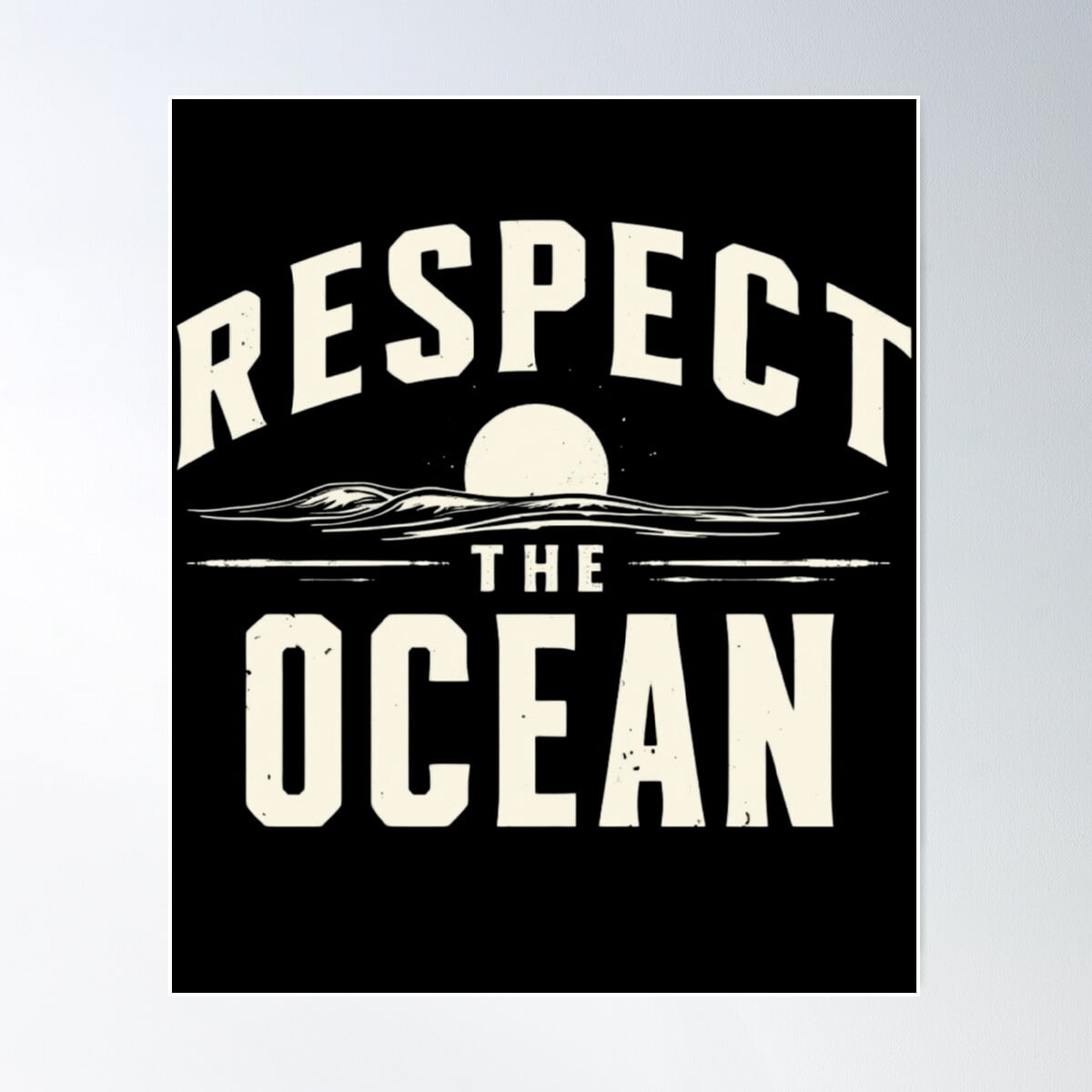 Respect The Ocean Poster Wall Art, Modern Wall Decor For Living Room ...