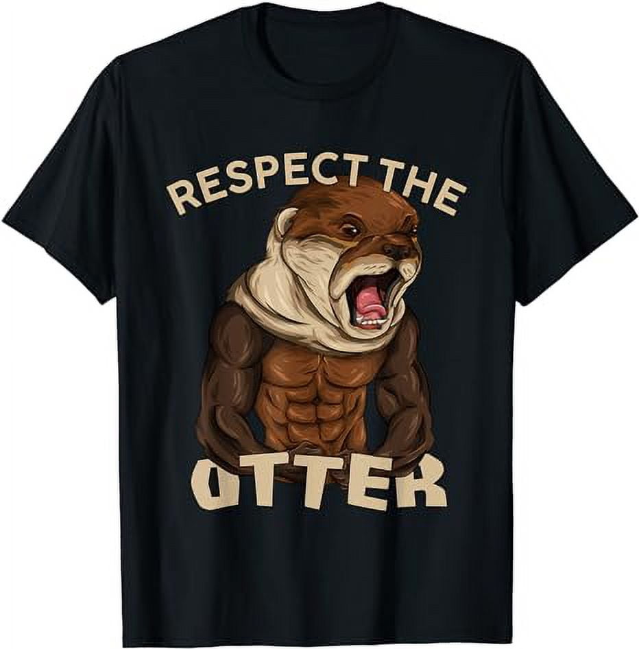 Respect The Otter - Muscular Fitness Bodybuilder Animal T-Shirt ...
