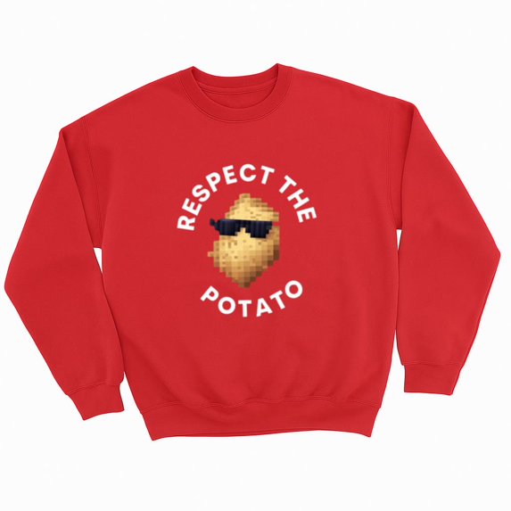 Respect The Potato Cute Humorous Food Graphic Themed Unisex Funny Style ...