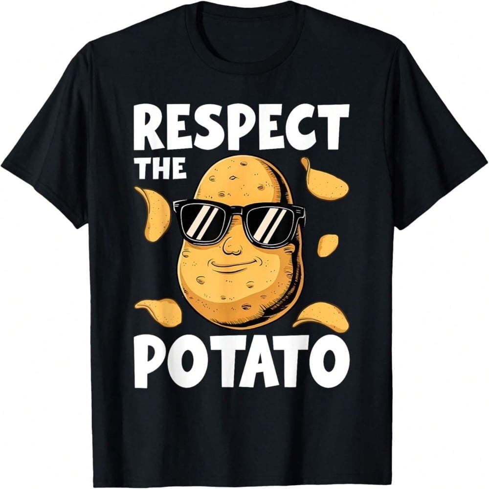 Respect The Potato For Boys Men Funny Vegetable T-Shirt, = Pure Cotton ...