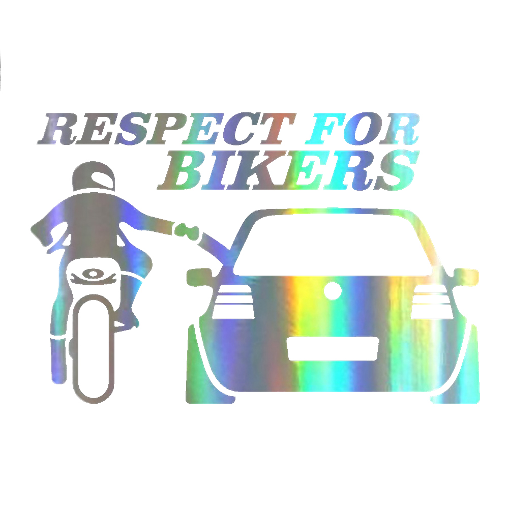 Respect for Bikers Reflective Car Vehicle Body Window Decals Sticker ...