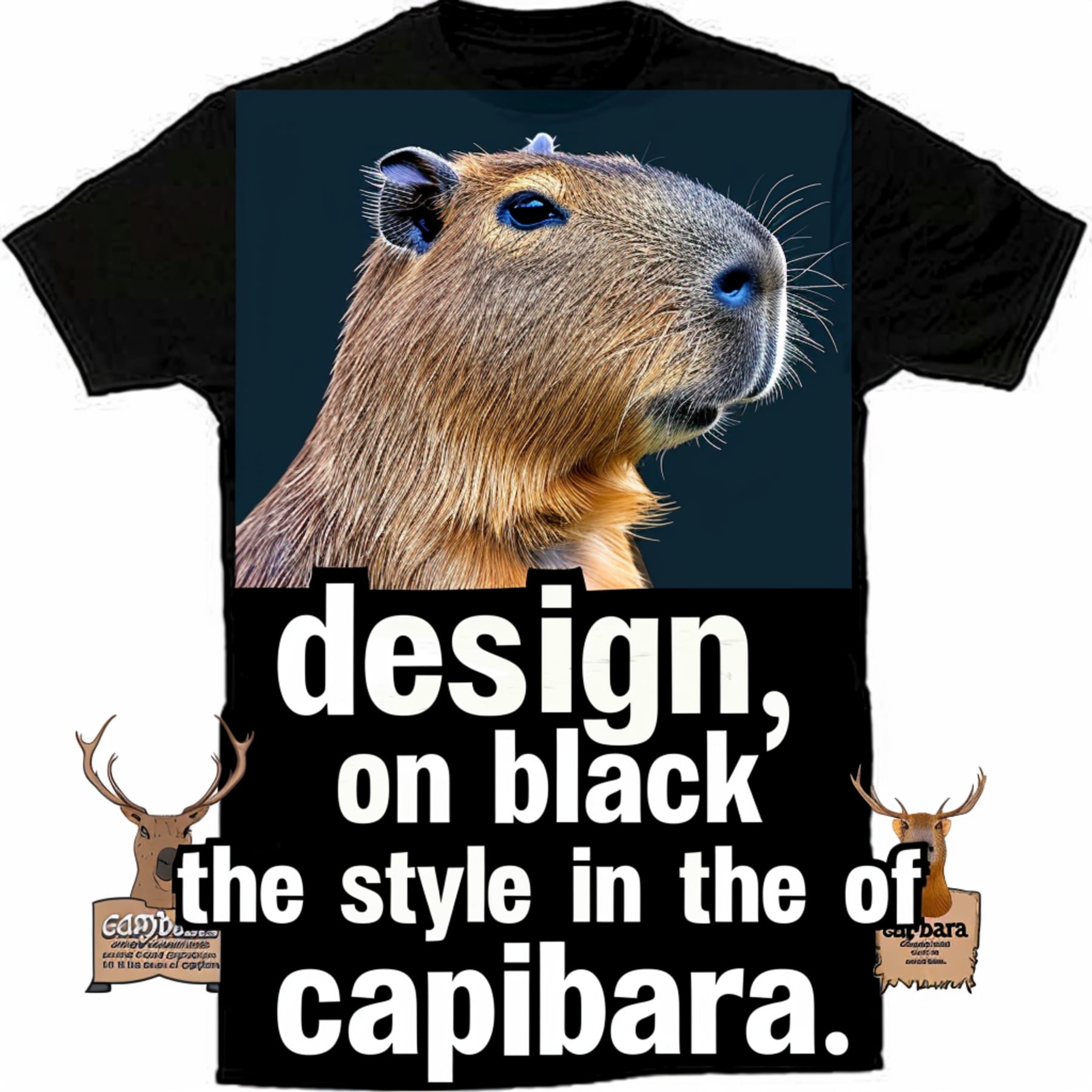 Respect the Capybara Black TShirt: Featuring a simple vector design ...