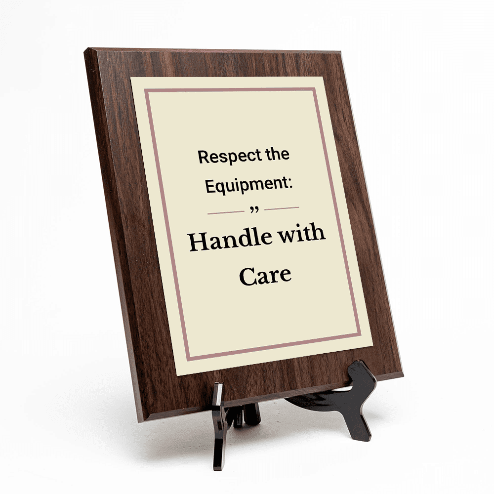 Respect the Equipment: Handle with Care, Wooden Frame 5x7 Decorative ...