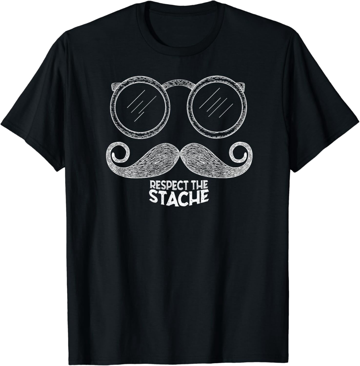 Respect the Stache - Funny Mustache T-Shirt - Walmart.com