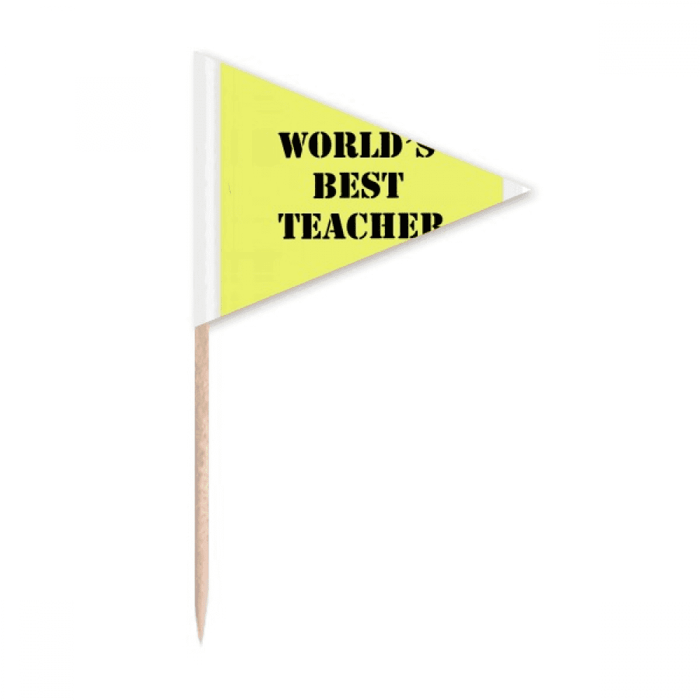 Respectable Best Teacher Master Toothpick Triangle Cupcake Toppers Flag ...