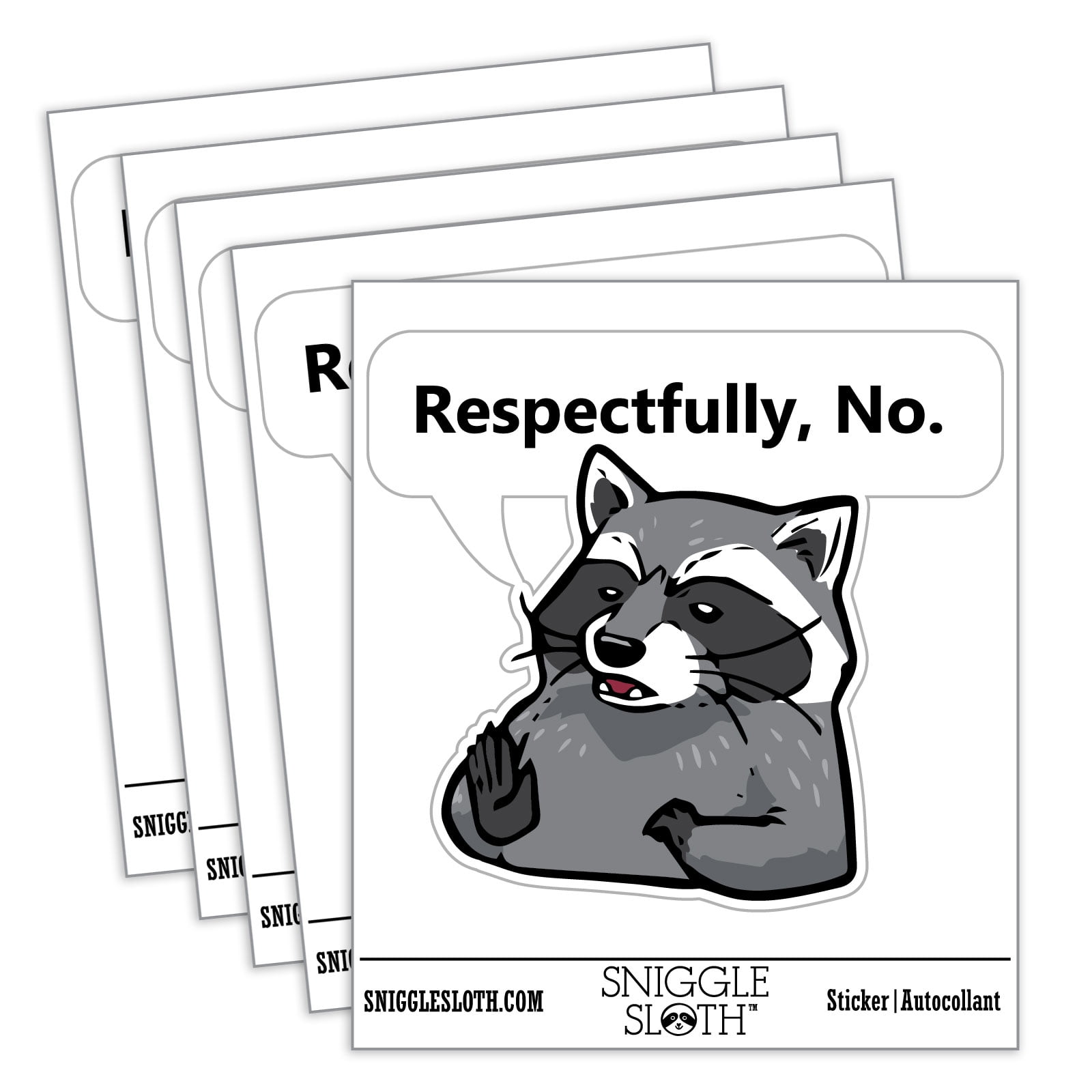 Respectfully No Disagreeing Raccoon Car Window Bumper Water Bottle ...