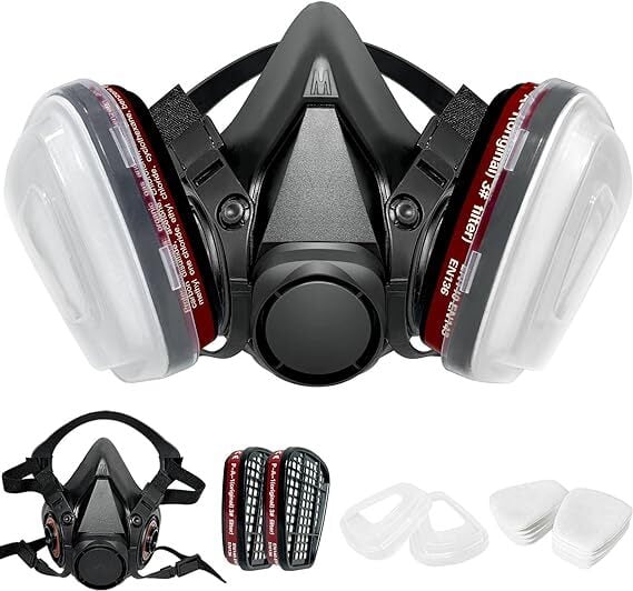 Reusable Dust & Smoke Respirator Mask with 6001 Filters for Painters ...