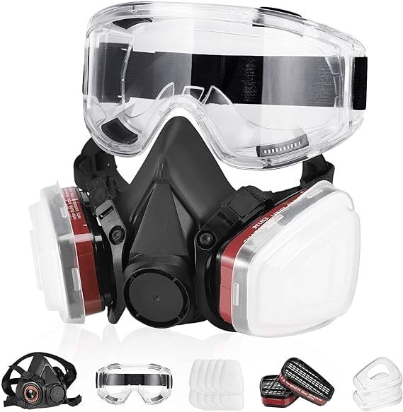 Respirator Masks Reusable Full Face Respirator Gas Mask with Activated ...