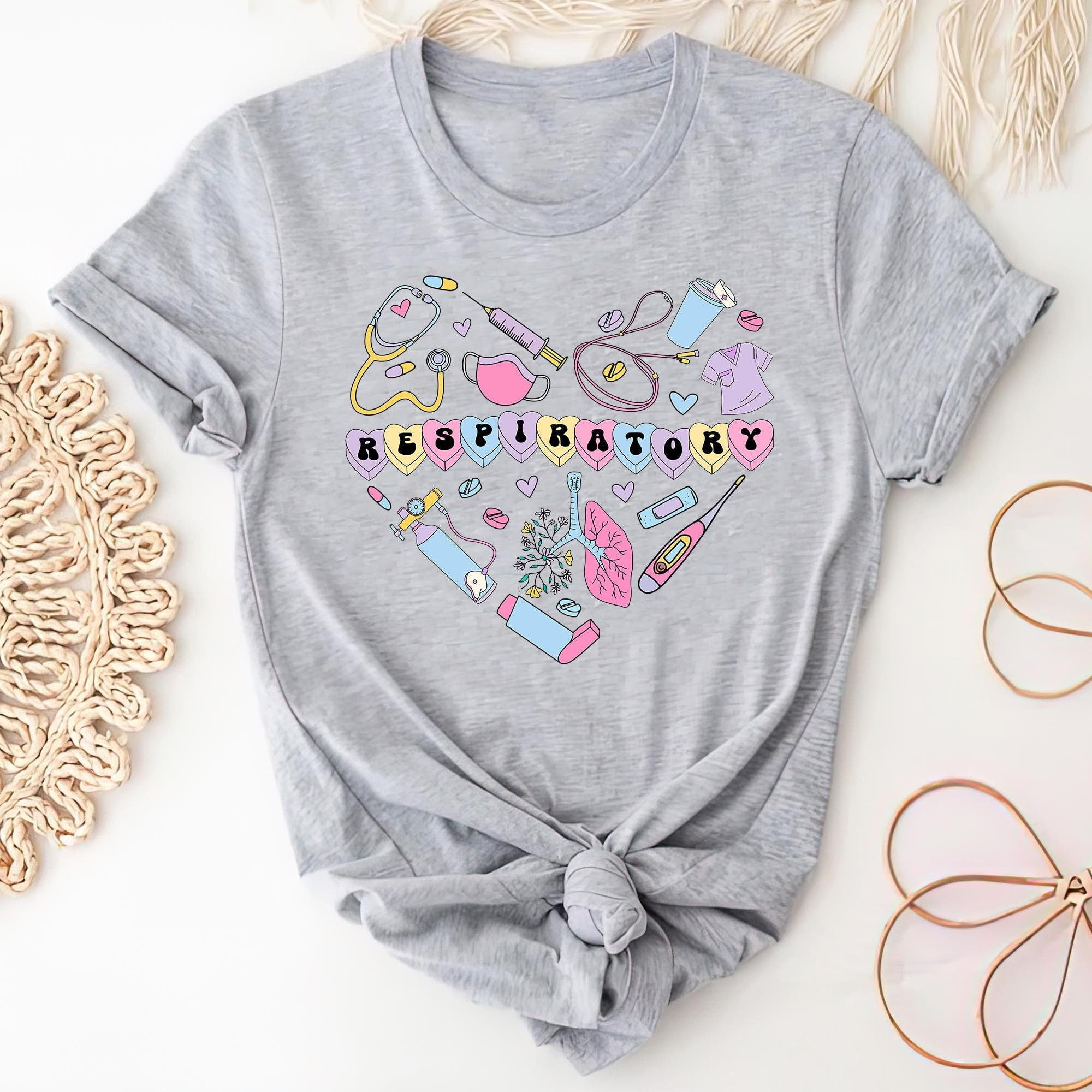 Respiratory Heart Shirt, RT Valentine's Day Shirt, Respiratory Therapy ...